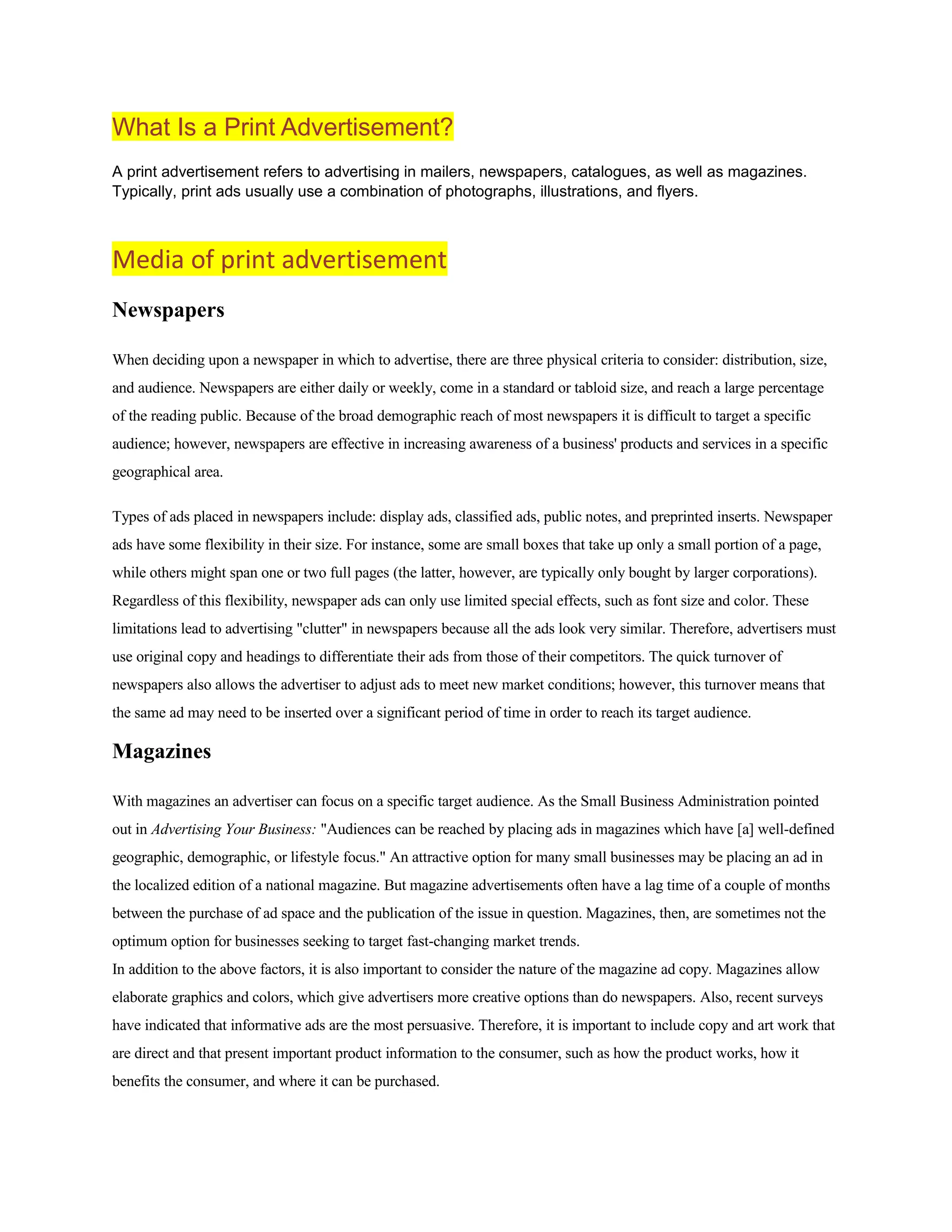 Print advertisement | DOC