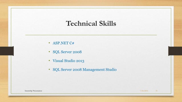 Draft of final internship presentation | PPTX