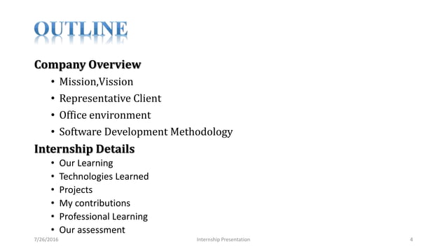 Draft of final internship presentation | PPTX