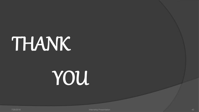 Draft of final internship presentation | PPTX