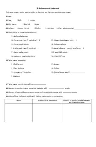 Draft of questionnaire with intro | DOC