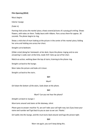 Draft of Script | DOCX | Screenwriting | Content Production