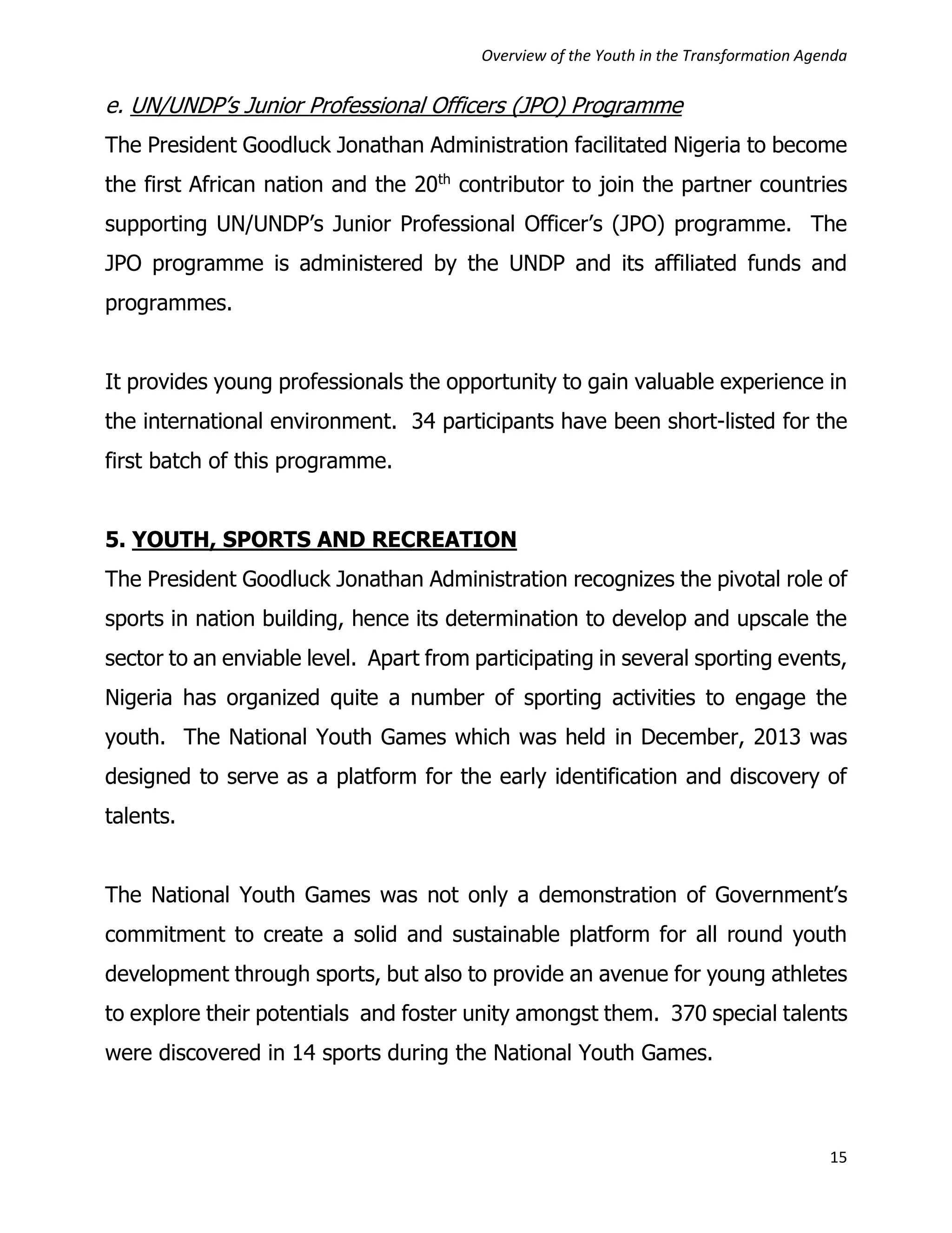 Youth in Transformation Agenda by Boni Haruna, Hon. Minister of Youth ...