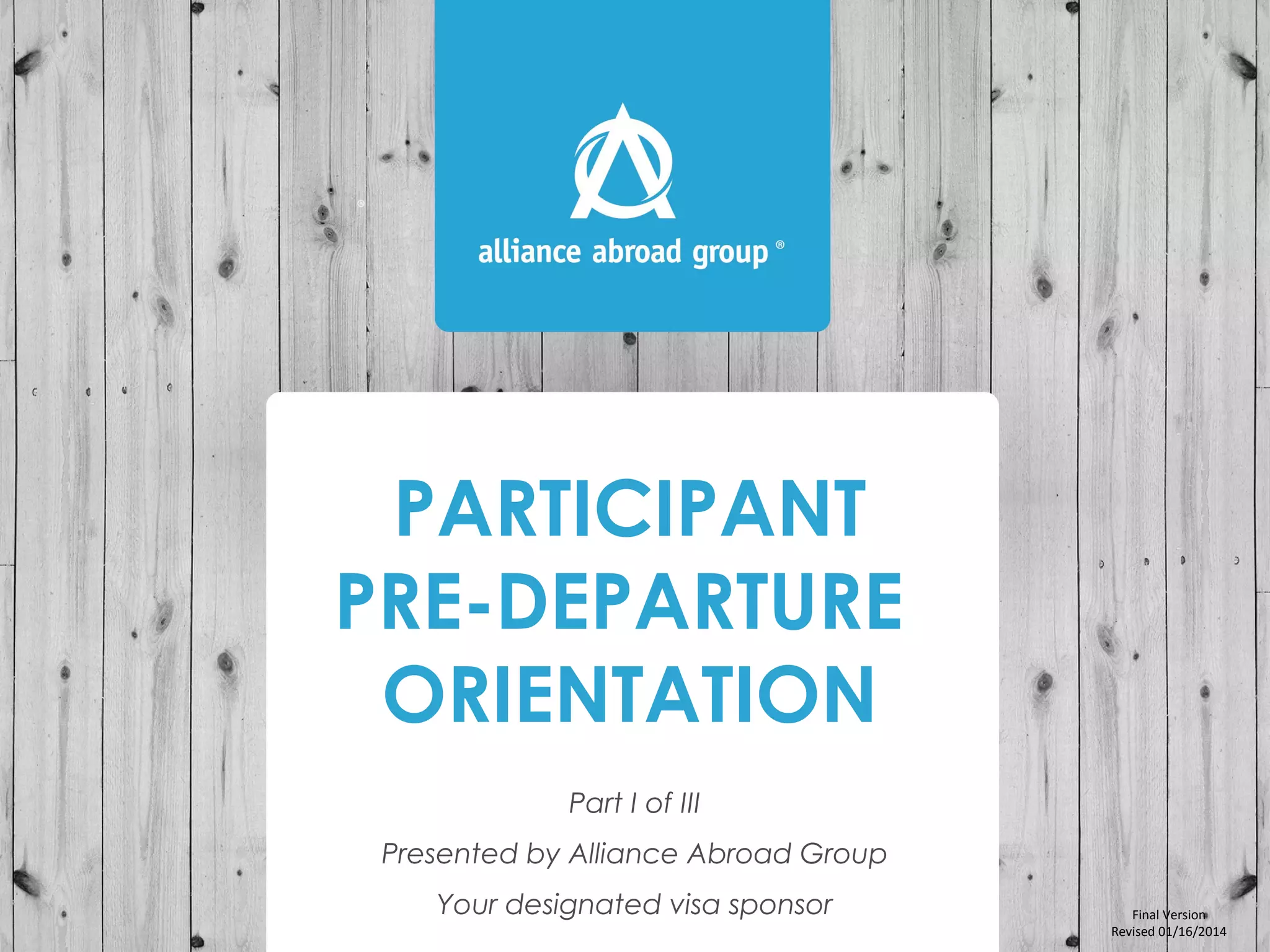 Part I Pre-Departure Orientation | PPT