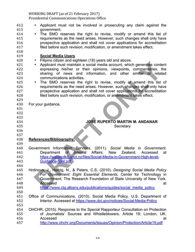 Draft PCOO Social Media Policy | PDF