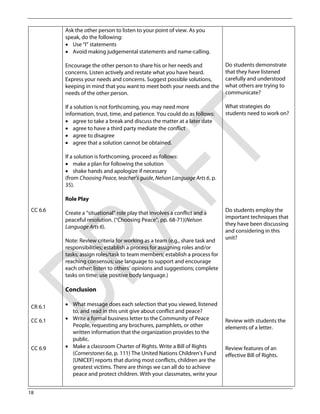 Draft Peace and Conflict (grade 6) June 2010 | PDF