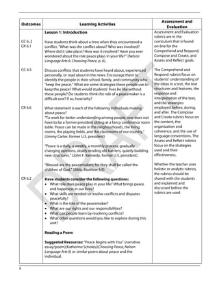 Draft Peace and Conflict (grade 6) June 2010 | PDF