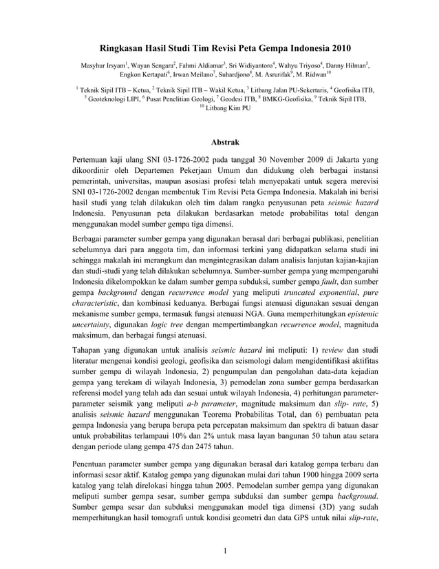 Draft peraturan gempa | PDF