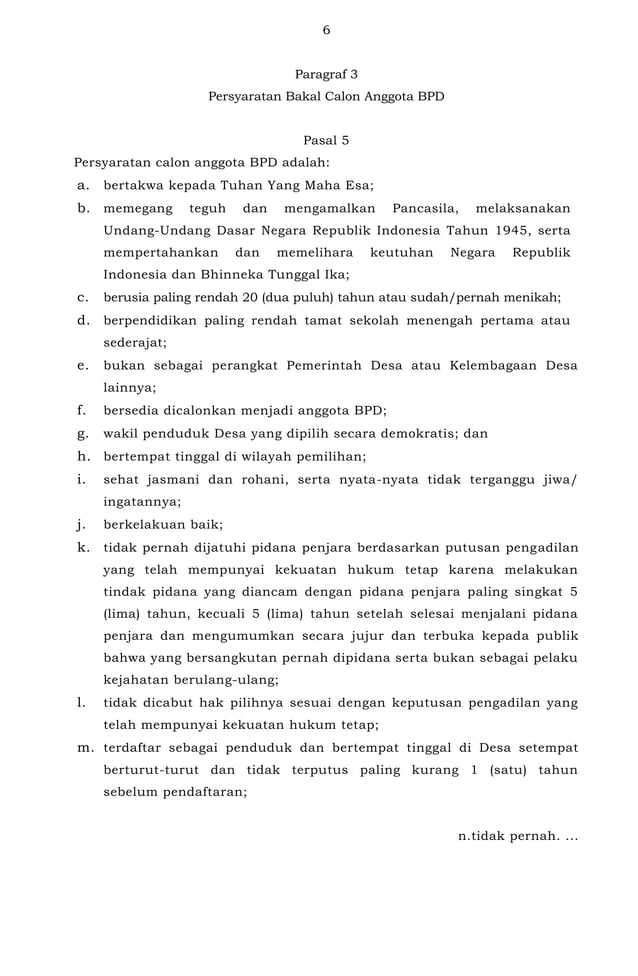 Draft perbub bpd oki | PDF