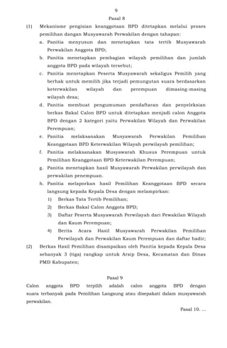 Draft perbub bpd oki | PDF