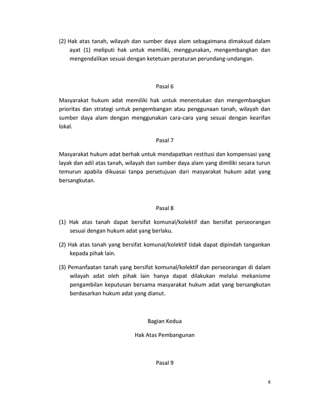 Draft Perda Adat Revisi Pasca Rapat Tanggal 7 Juli 2014 | PDF