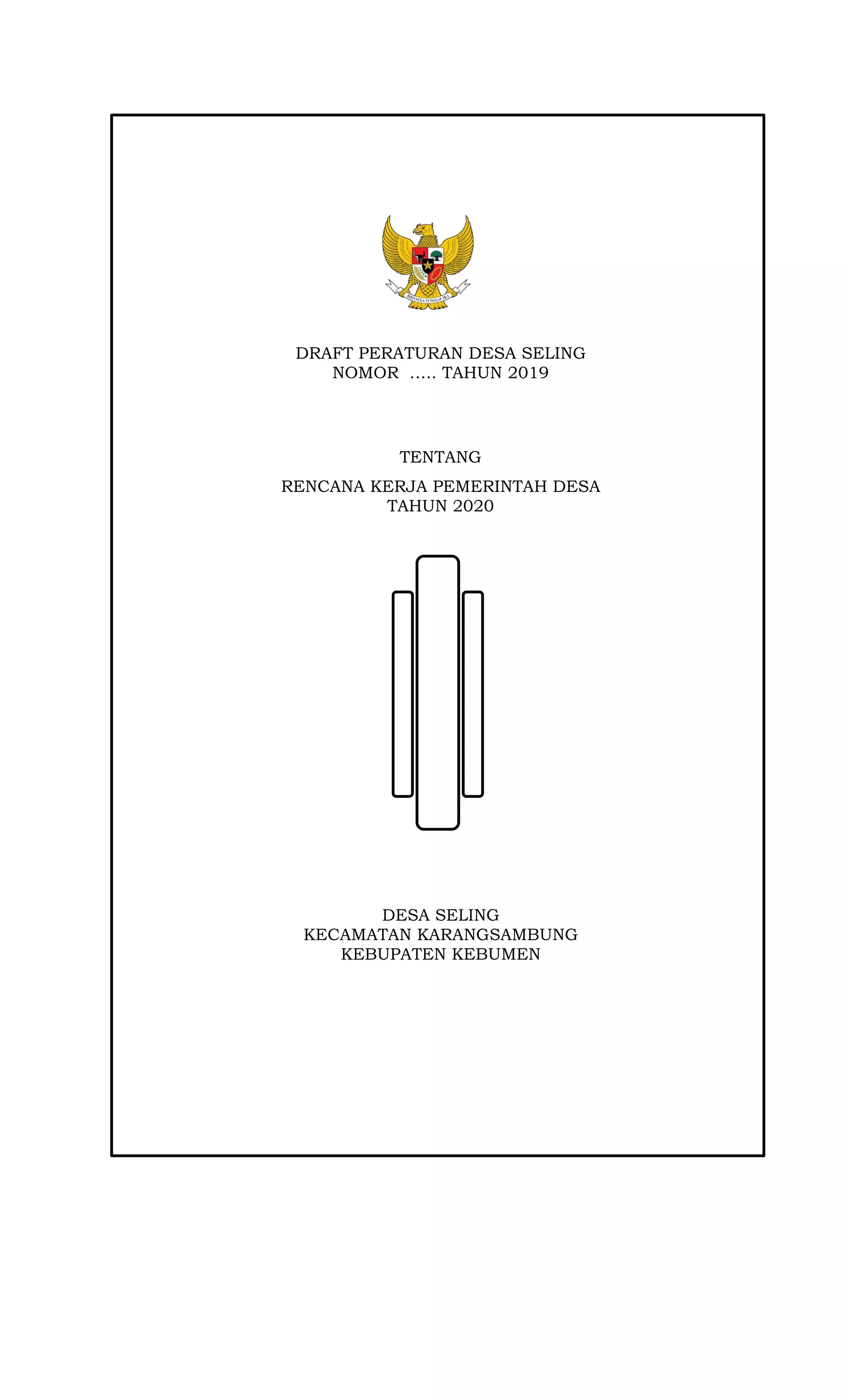 Draft perdes rkp desa 2020 | PDF