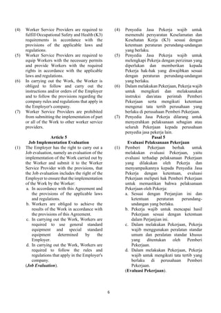 Draft Perjanjian Penyediaan Jasa Pekerja AlihDaya - Outsource ...