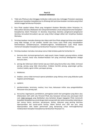 Draf Perjanjian Angkut Batubara | DOCX