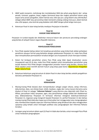 Draf Perjanjian Angkut Batubara | DOCX