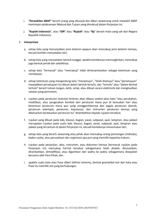 Draf Perjanjian Angkut Batubara | DOCX