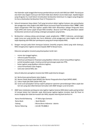 Draf Perjanjian Angkut Batubara | DOCX