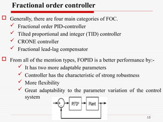 FOPID application and its analysis, techniques | PPTX