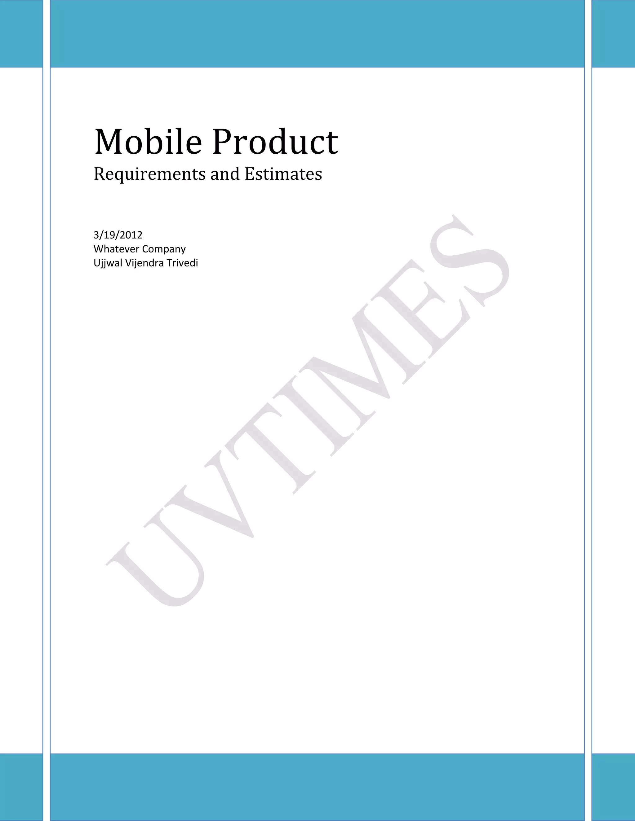 Sample Mobile Apps PRD | PDF
