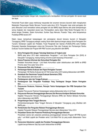 Draft profil kesiapsiagaan menghadapi tsunami kab tulungagung | PDF