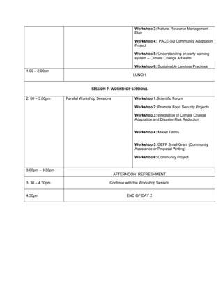 Draft programme national climate change summit | PDF