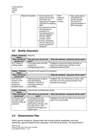 Draft project plan b westminster mace | PDF