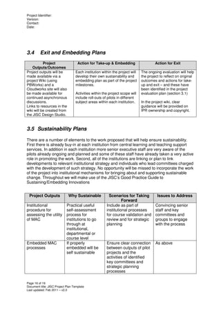 Draft project plan b westminster mace | PDF