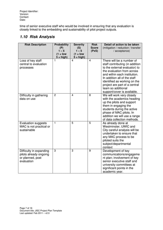 Draft project plan b westminster mace | PDF
