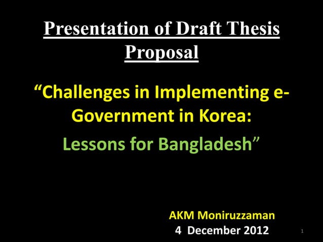 Draft proposal presentation | PPT