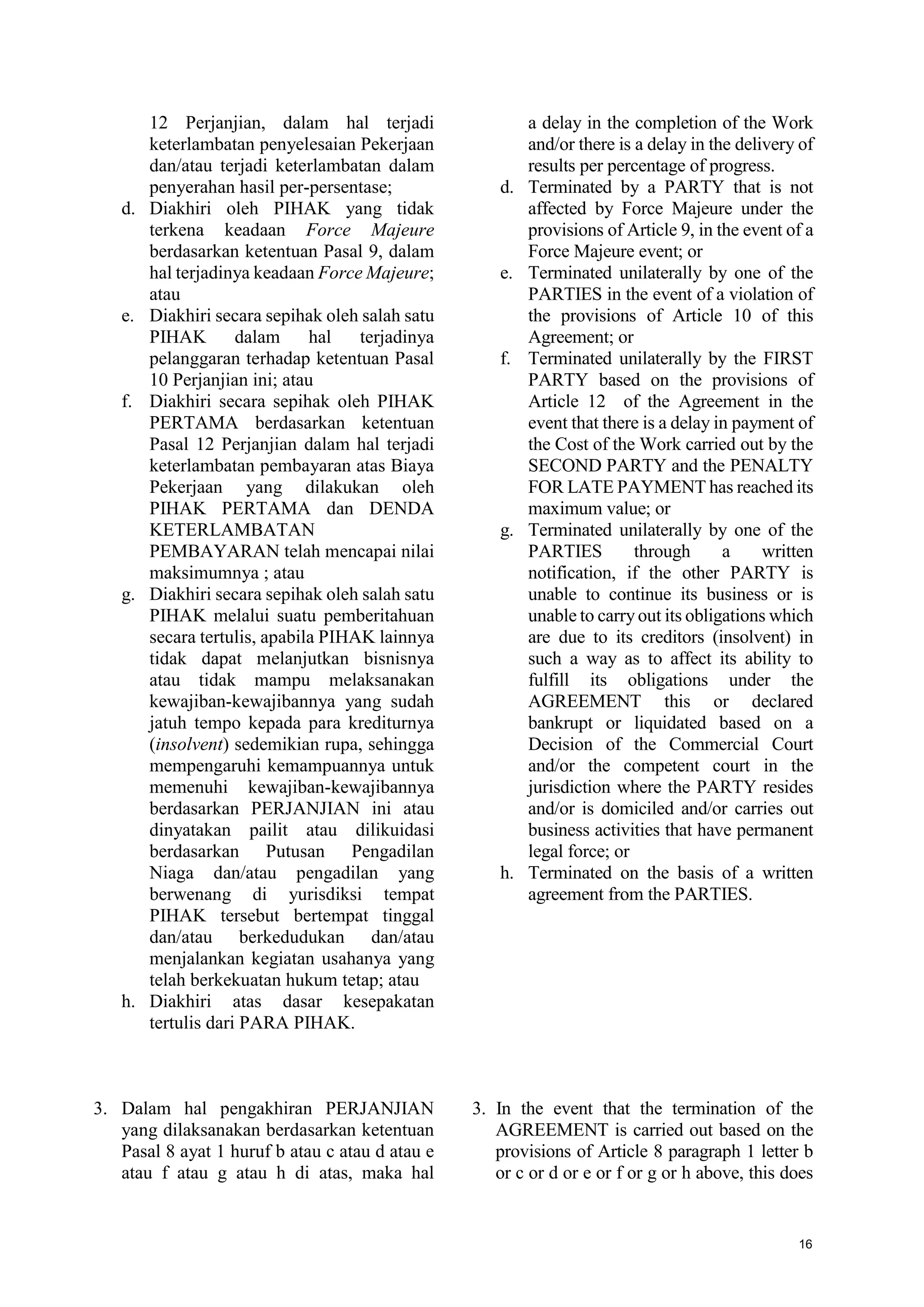 TEMPLATE PERJANJIAN KERJASAMA PENGEMBANGAN TEKNOLOGI DAN LAYANAN ...