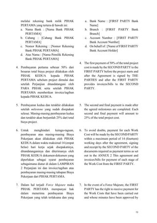 TEMPLATE PERJANJIAN KERJASAMA PENGEMBANGAN TEKNOLOGI DAN LAYANAN ...
