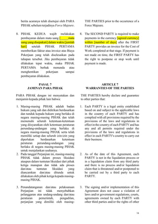 TEMPLATE PERJANJIAN KERJASAMA PENGEMBANGAN TEKNOLOGI DAN LAYANAN ...