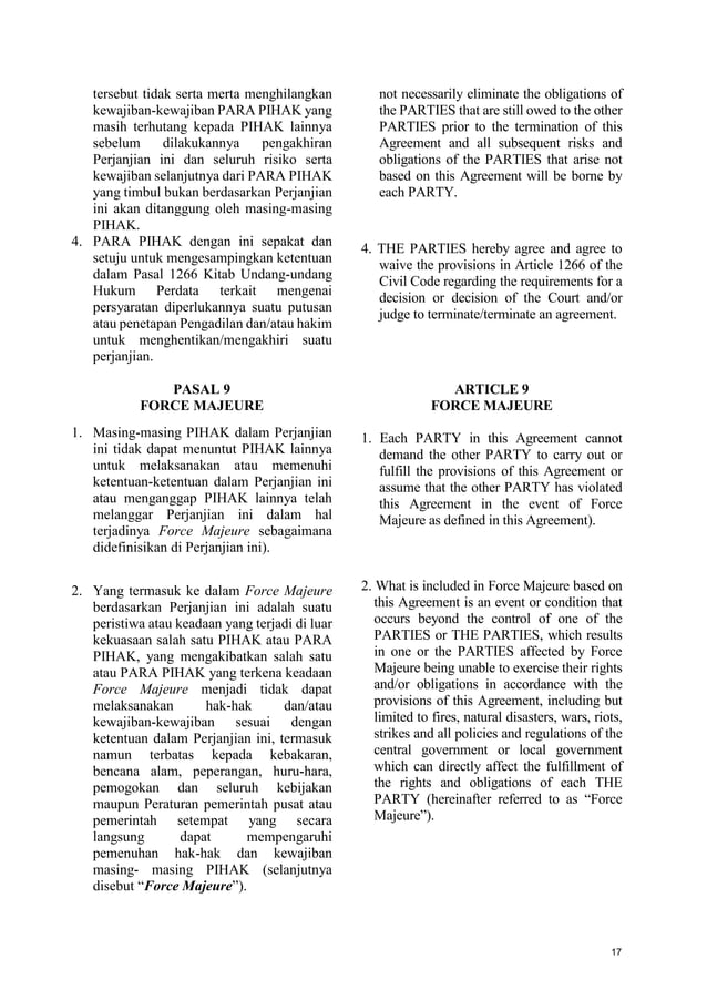 TEMPLATE PERJANJIAN KERJASAMA PENGEMBANGAN TEKNOLOGI DAN LAYANAN ...
