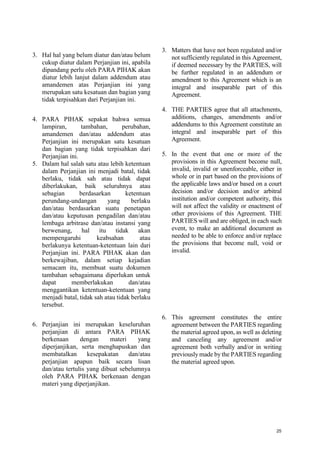 TEMPLATE PERJANJIAN KERJASAMA PENGEMBANGAN TEKNOLOGI DAN LAYANAN ...