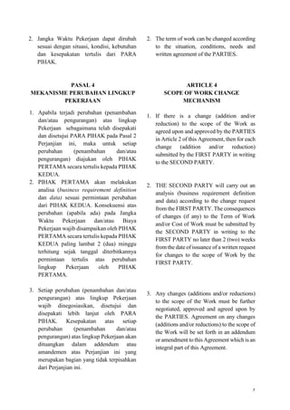 TEMPLATE PERJANJIAN KERJASAMA PENGEMBANGAN TEKNOLOGI DAN LAYANAN ...