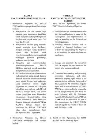 TEMPLATE PERJANJIAN KERJASAMA PENGEMBANGAN TEKNOLOGI DAN LAYANAN ...