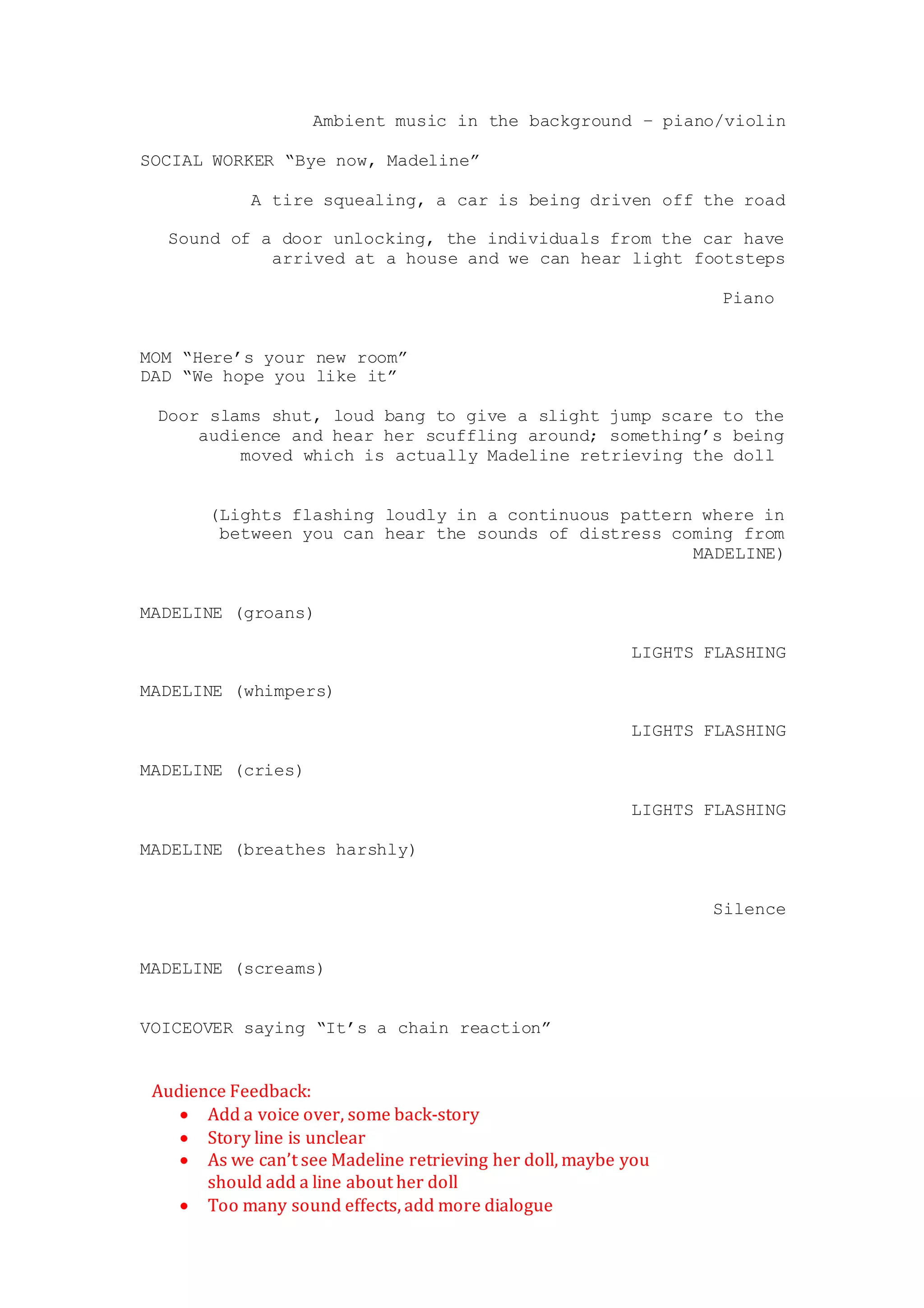 Draft radio script+audience feedback | DOCX