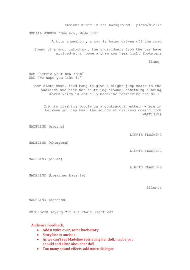 Draft radio script+audience feedback | DOCX