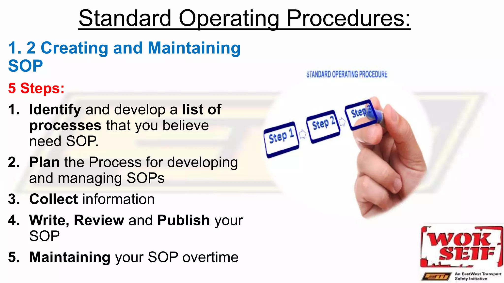Training on Standard Operating Procedures | PPTX