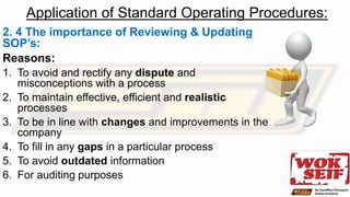 Training on Standard Operating Procedures | PPTX | Business | Business ...
