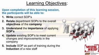 Training on Standard Operating Procedures | PPTX | Business | Business ...