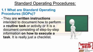 Training on Standard Operating Procedures | PPTX | Business | Business ...