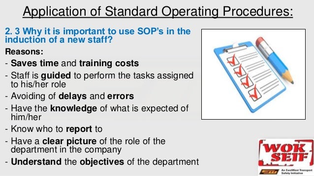 Training on Standard Operating Procedures