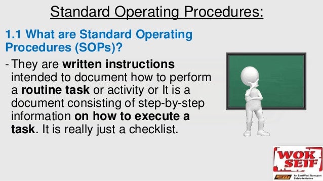 Training on Standard Operating Procedures