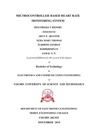 micro controller based heart rate monitoring system | DOCX