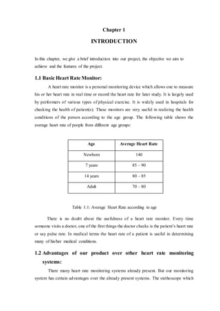 micro controller based heart rate monitoring system | DOCX