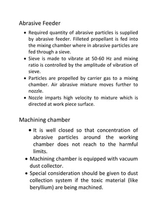 Abrasive jet machining | DOCX | Physics | Science