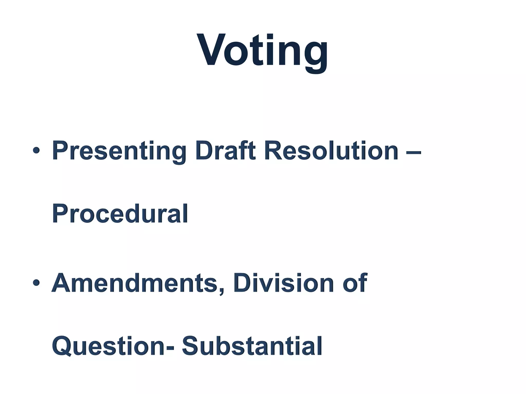 MUN- Draft Resolution Basics | PPT