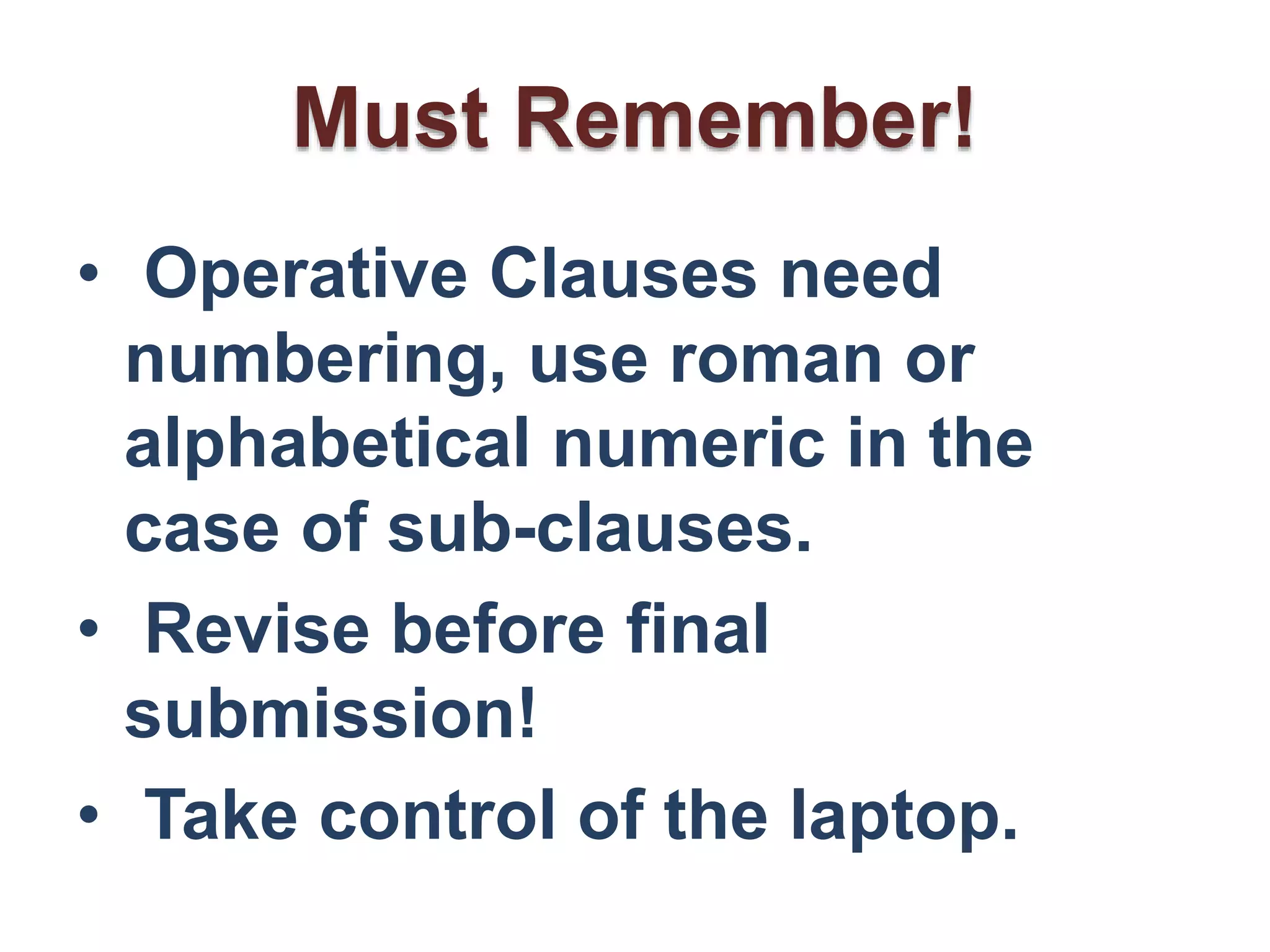 MUN- Draft Resolution Basics | PPT