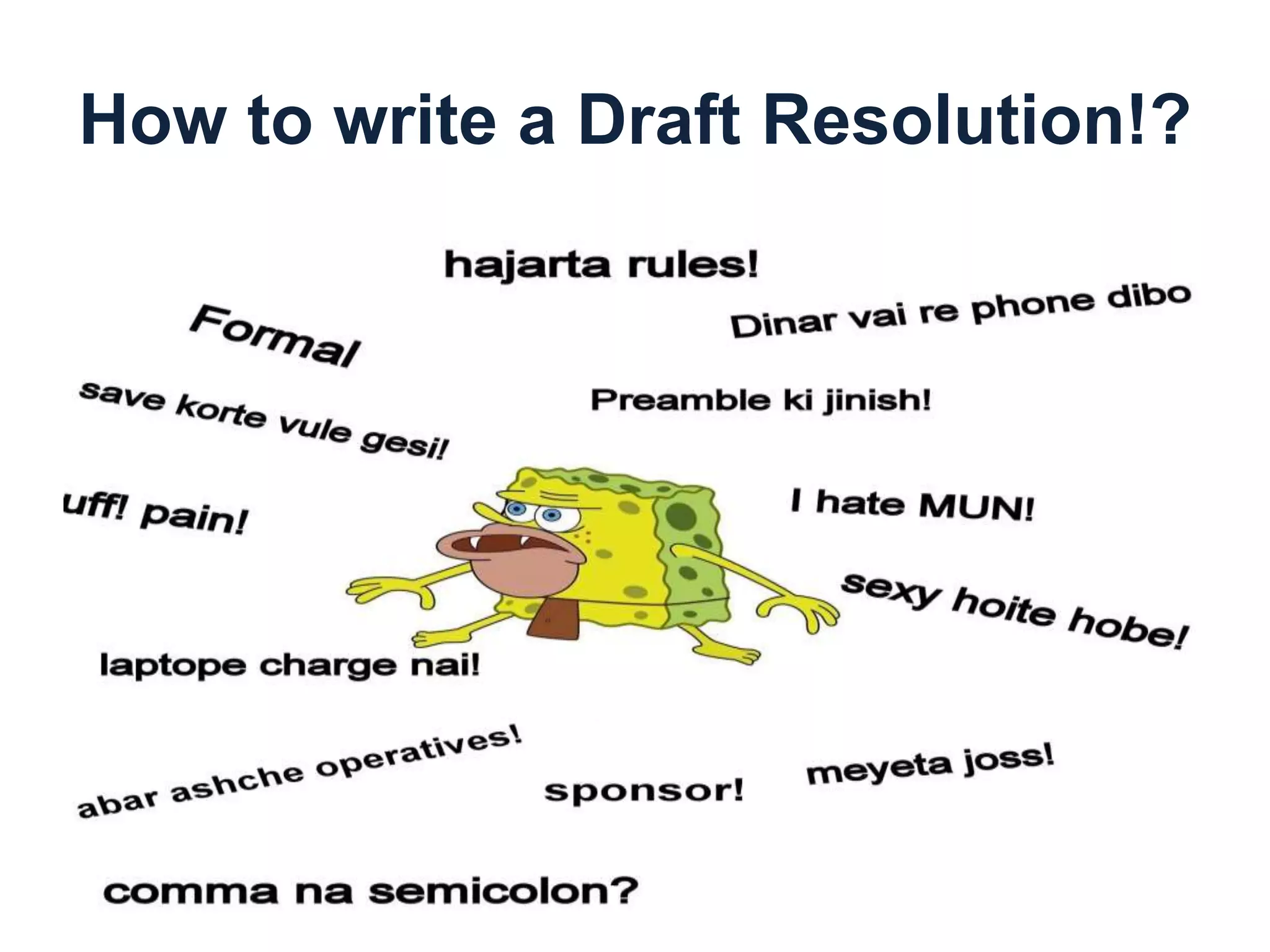 MUN- Draft Resolution Basics | PPT